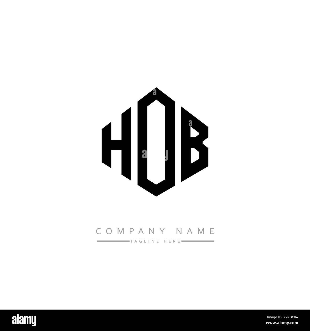HOB letter logo design with polygon shape. HOB polygon and cube shape ...
