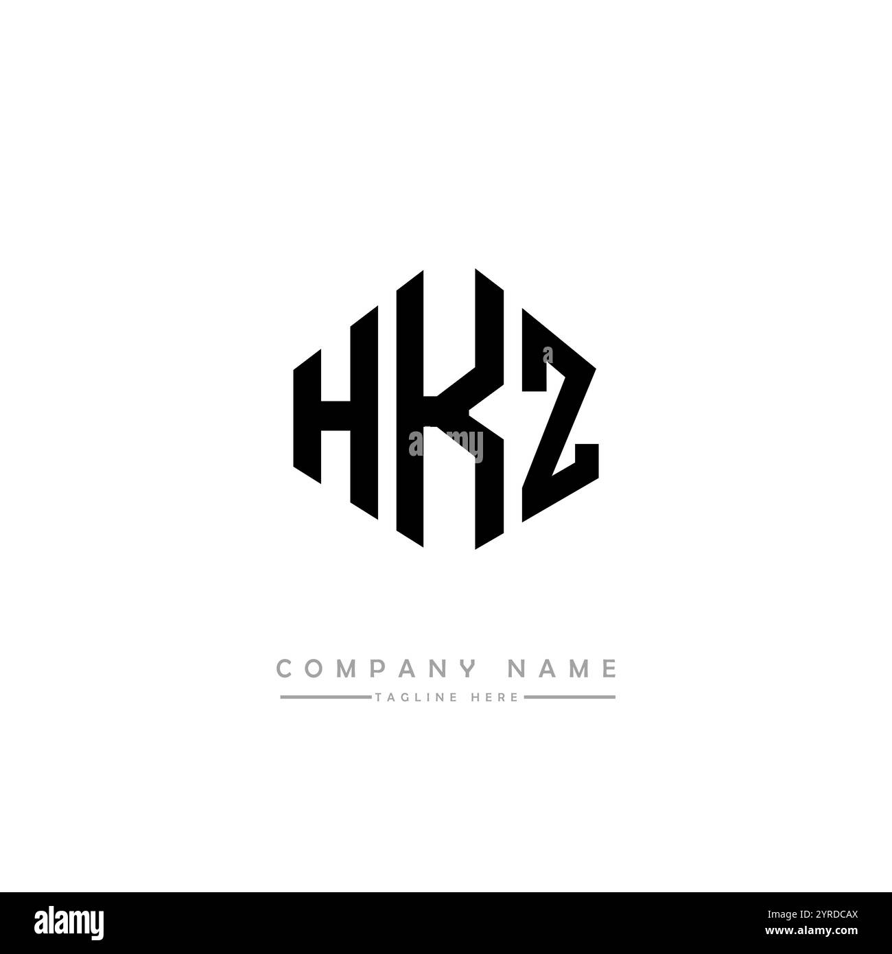 HKZ letter logo design with polygon shape. HKZ polygon and cube shape ...