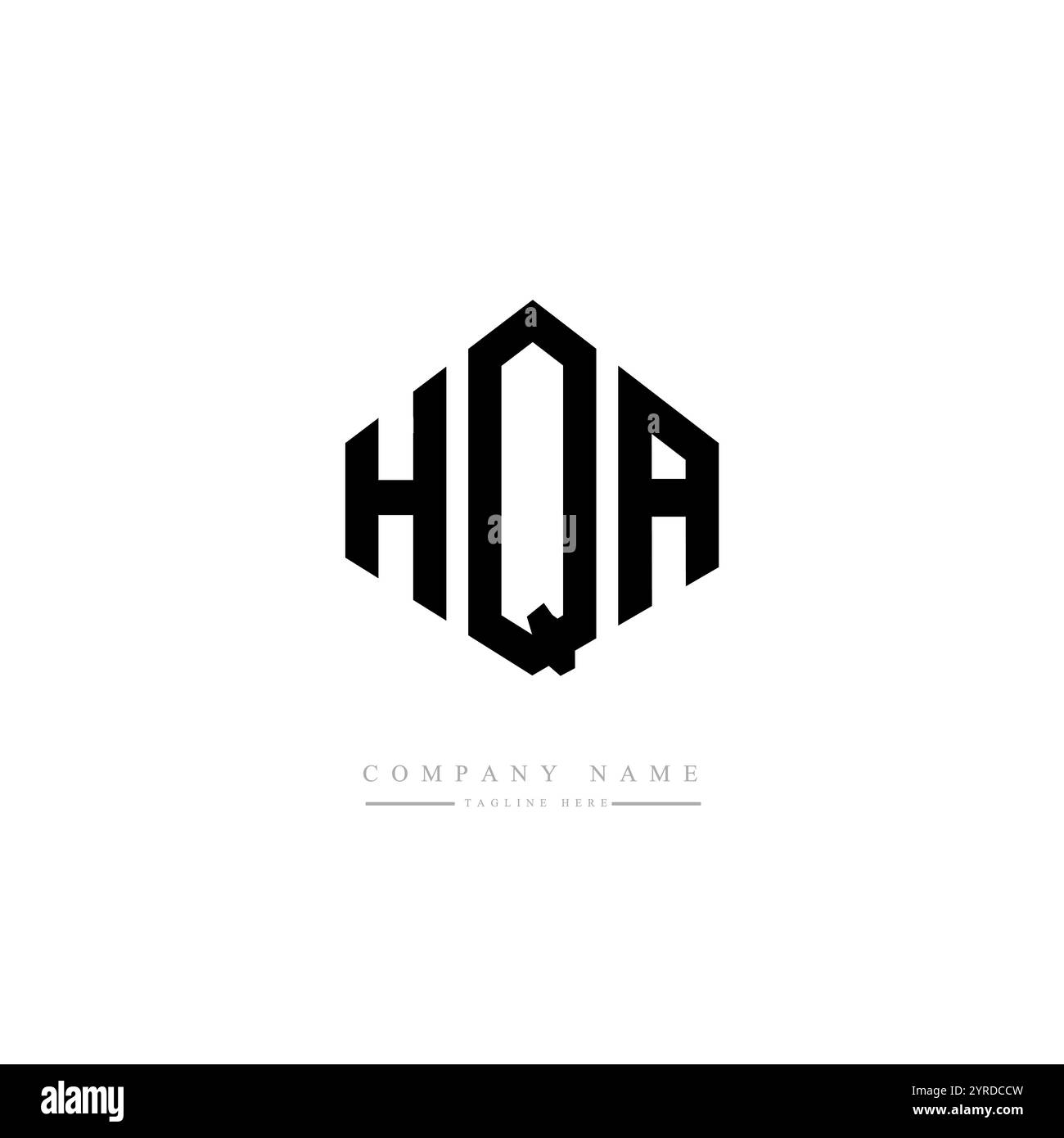 HQA letter logo design with polygon shape. HQA polygon and cube shape logo design. HQA hexagon ...