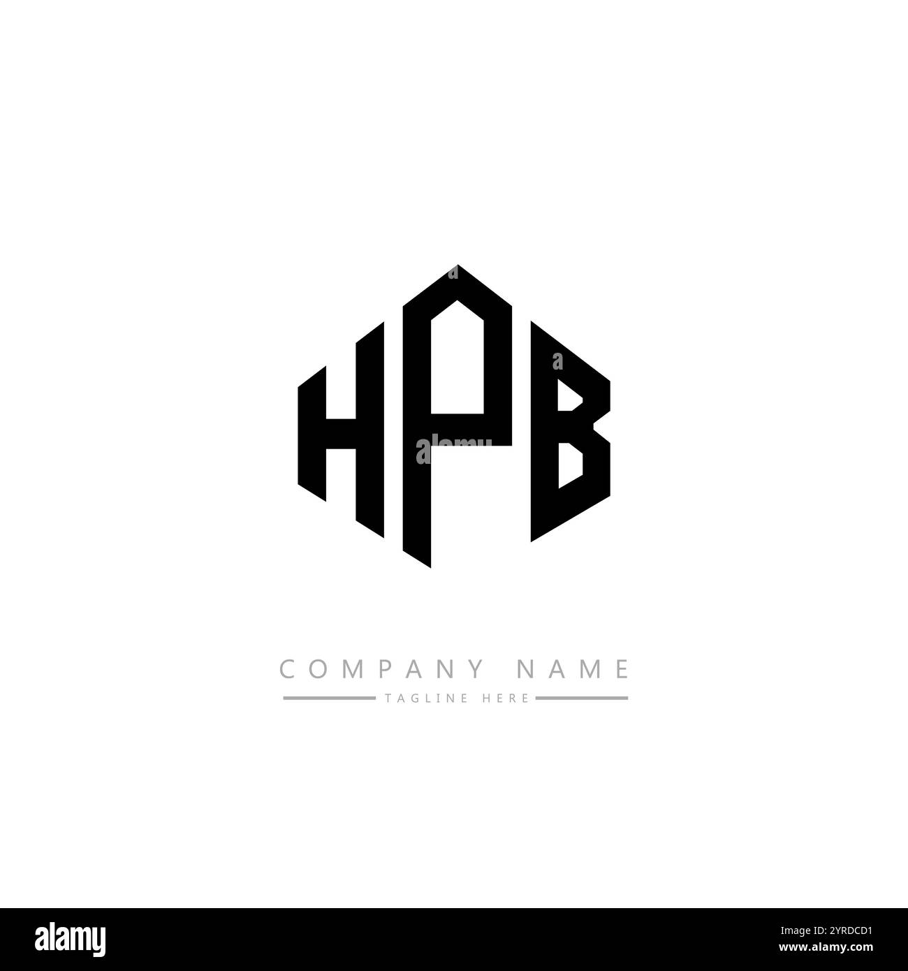HPB letter logo design with polygon shape. HPB polygon and cube shape ...