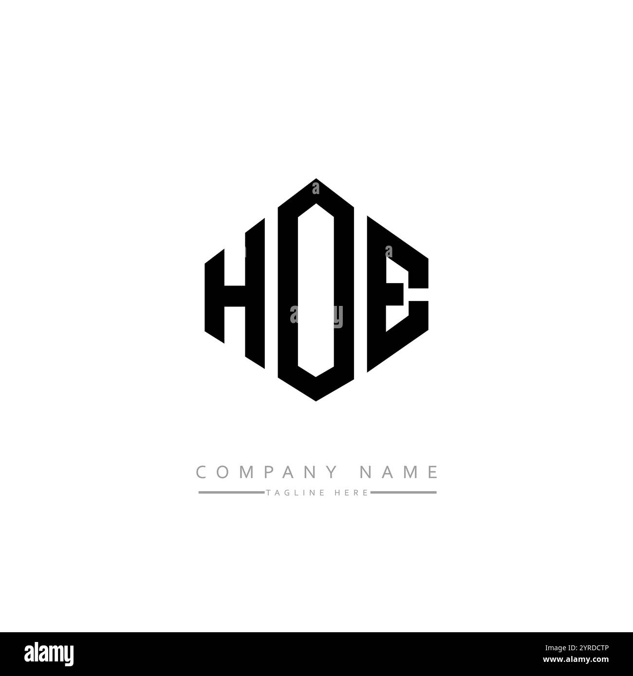 HOE letter logo design with polygon shape. HOE polygon and cube shape ...
