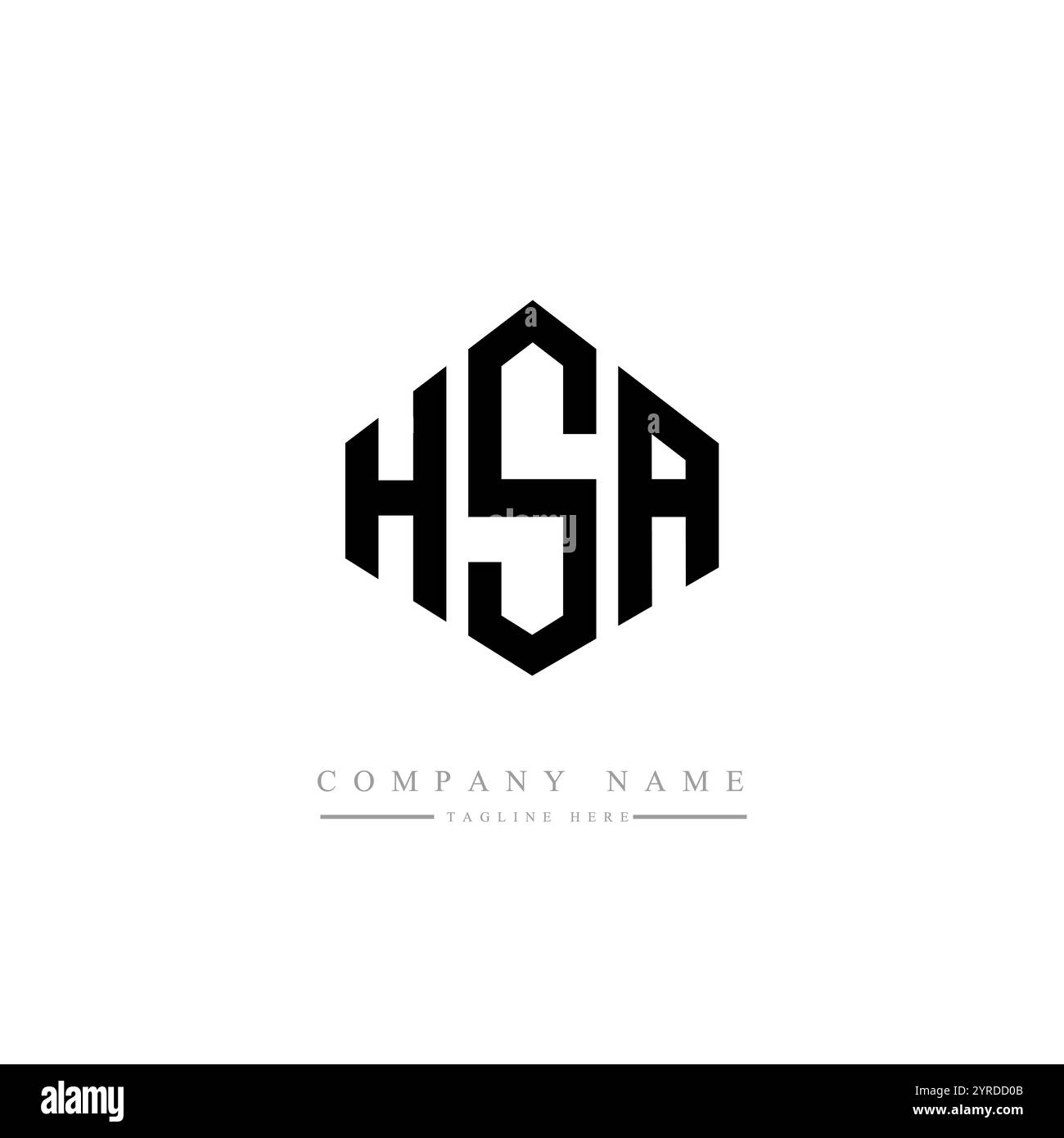 HSA letter logo design with polygon shape. HSA polygon and cube shape ...