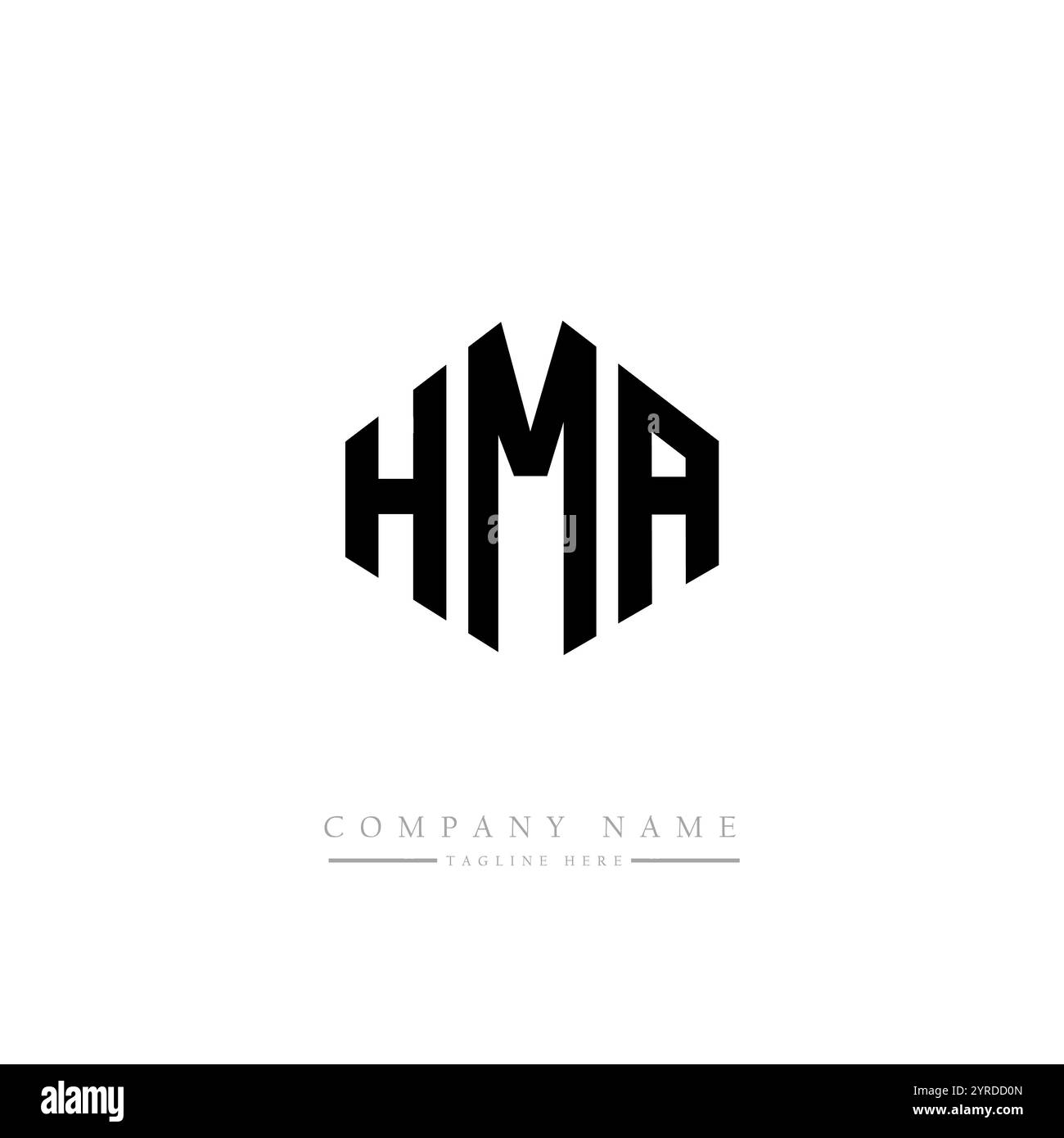 HMA letter logo design with polygon shape. HMA polygon and cube shape ...
