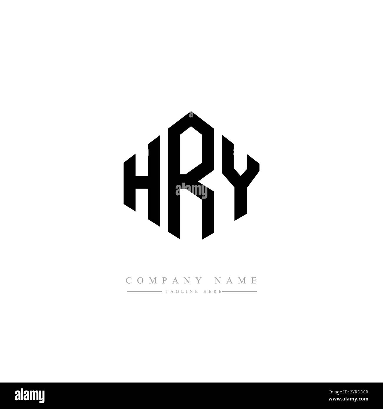 HRY letter logo design with polygon shape. HRY polygon and cube shape ...