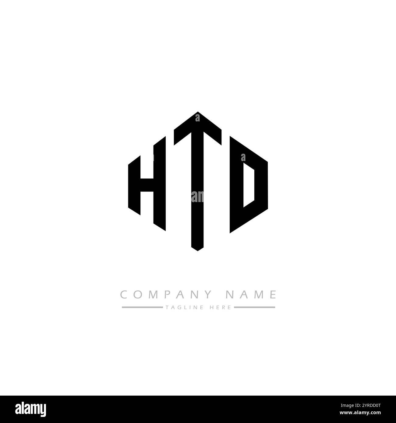 HTO letter logo design with polygon shape. HTO polygon and cube shape ...