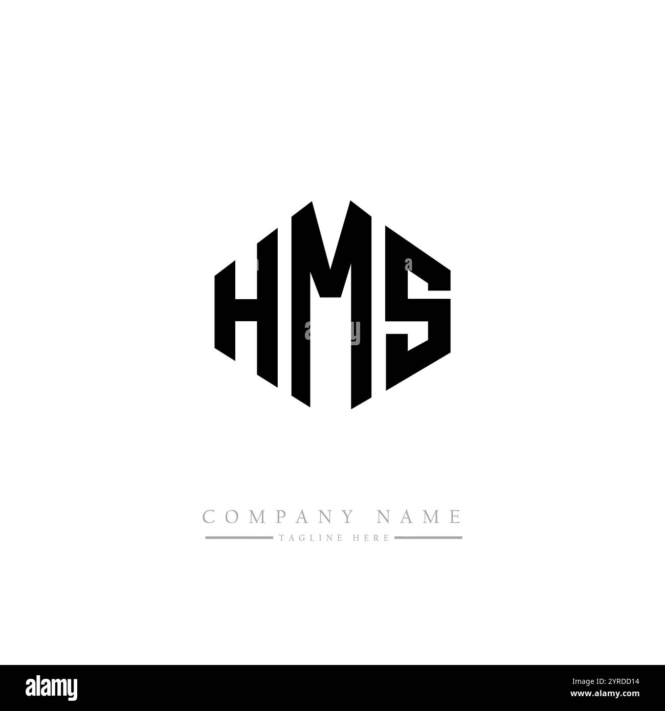 HMS letter logo design with polygon shape. HMS polygon and cube shape ...
