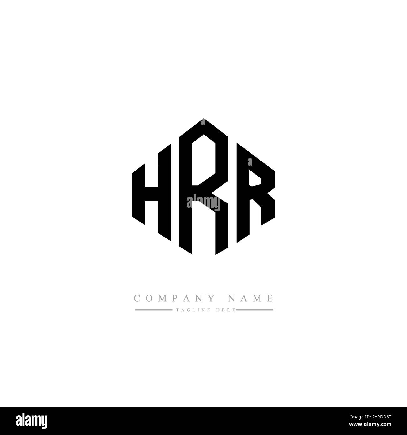 HRR letter logo design with polygon shape. HRR polygon and cube shape ...