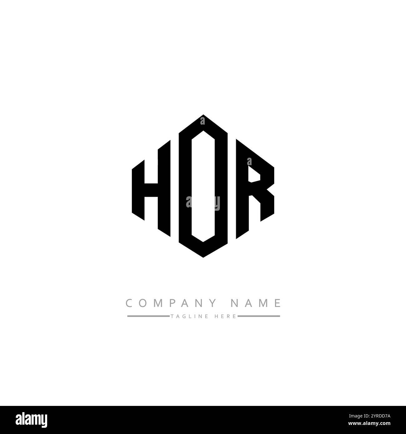 HOR letter logo design with polygon shape. HOR polygon and cube shape ...