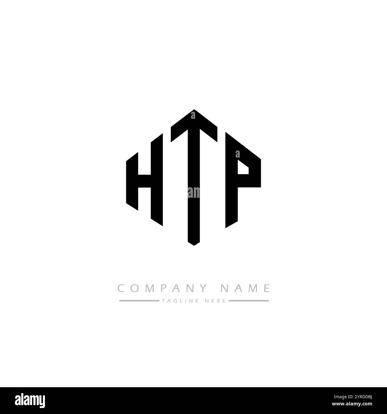 HTP letter logo design with polygon shape. HTP polygon and cube shape ...