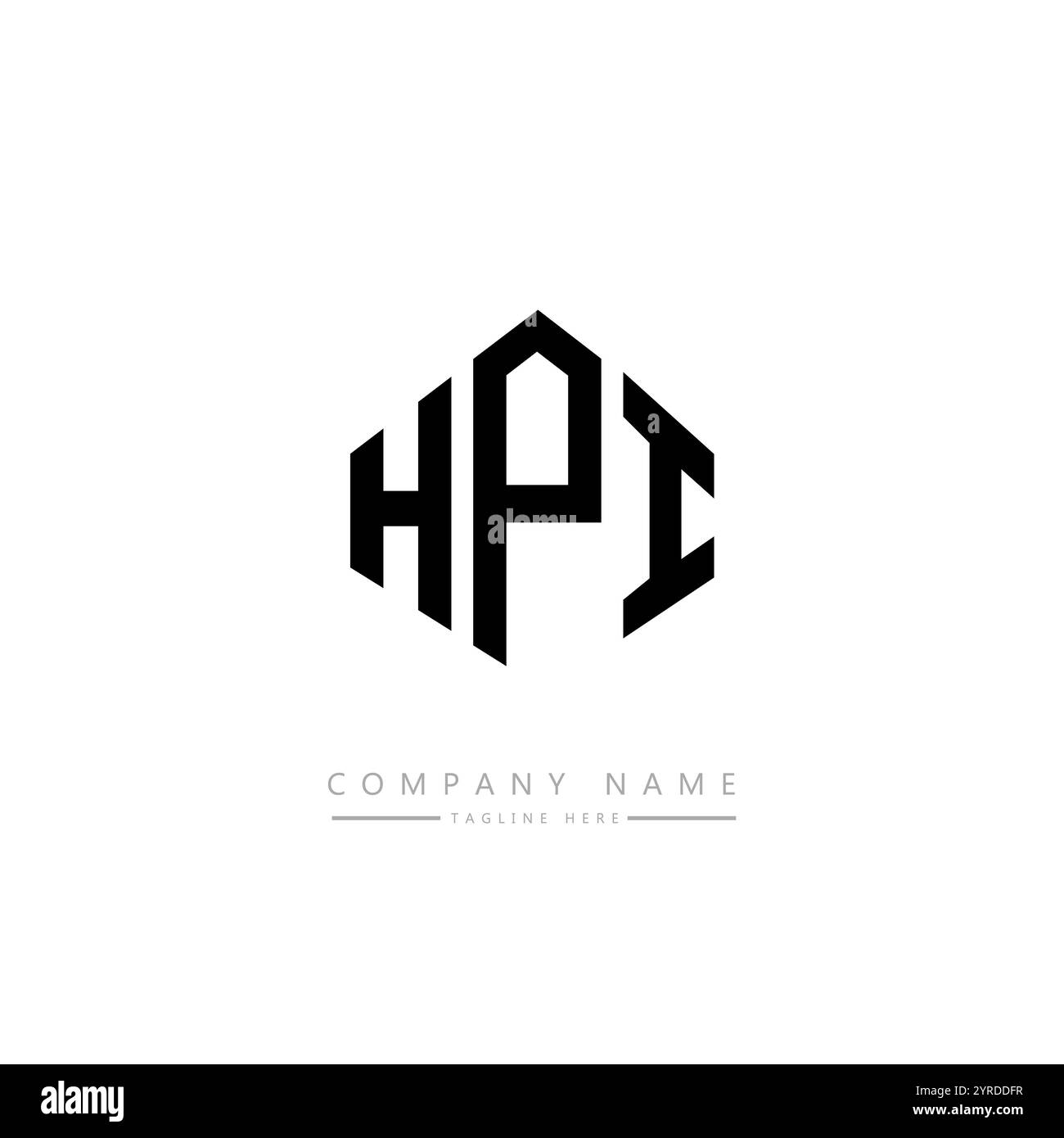 HPI letter logo design with polygon shape. HPI polygon and cube shape ...