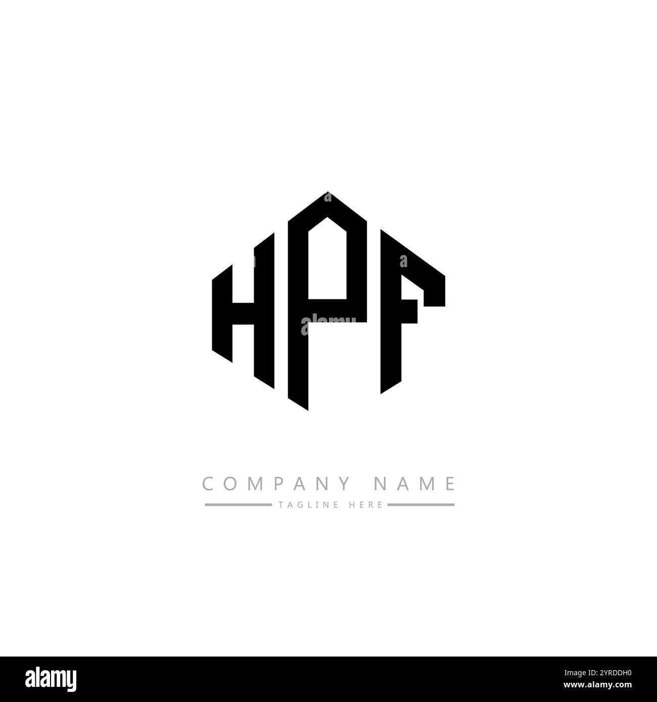 HPF letter logo design with polygon shape. HPF polygon and cube shape ...
