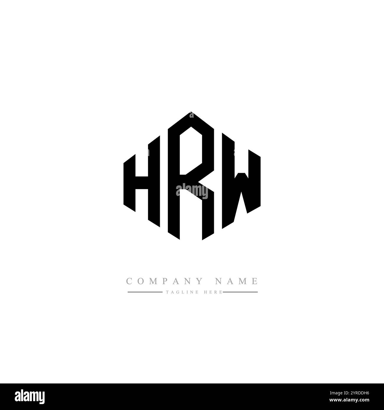 HRW letter logo design with polygon shape. HRW polygon and cube shape ...