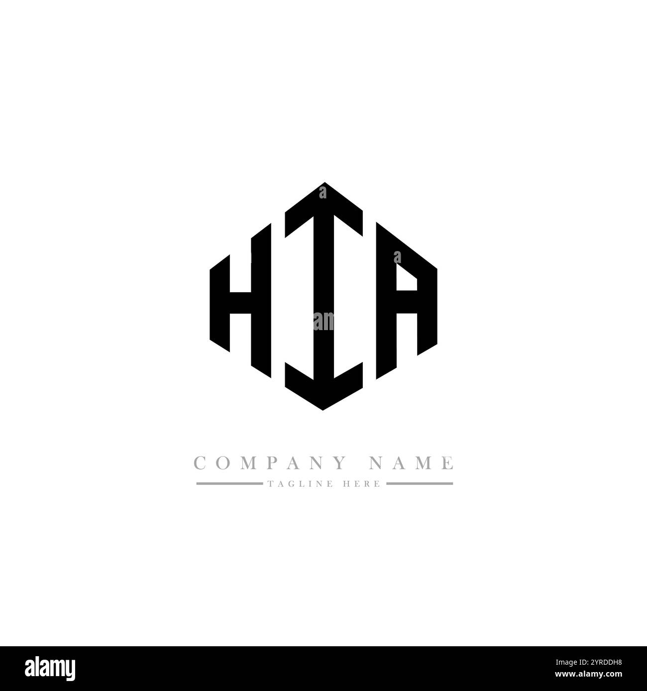 HIA letter logo design with polygon shape. HIA polygon and cube shape ...