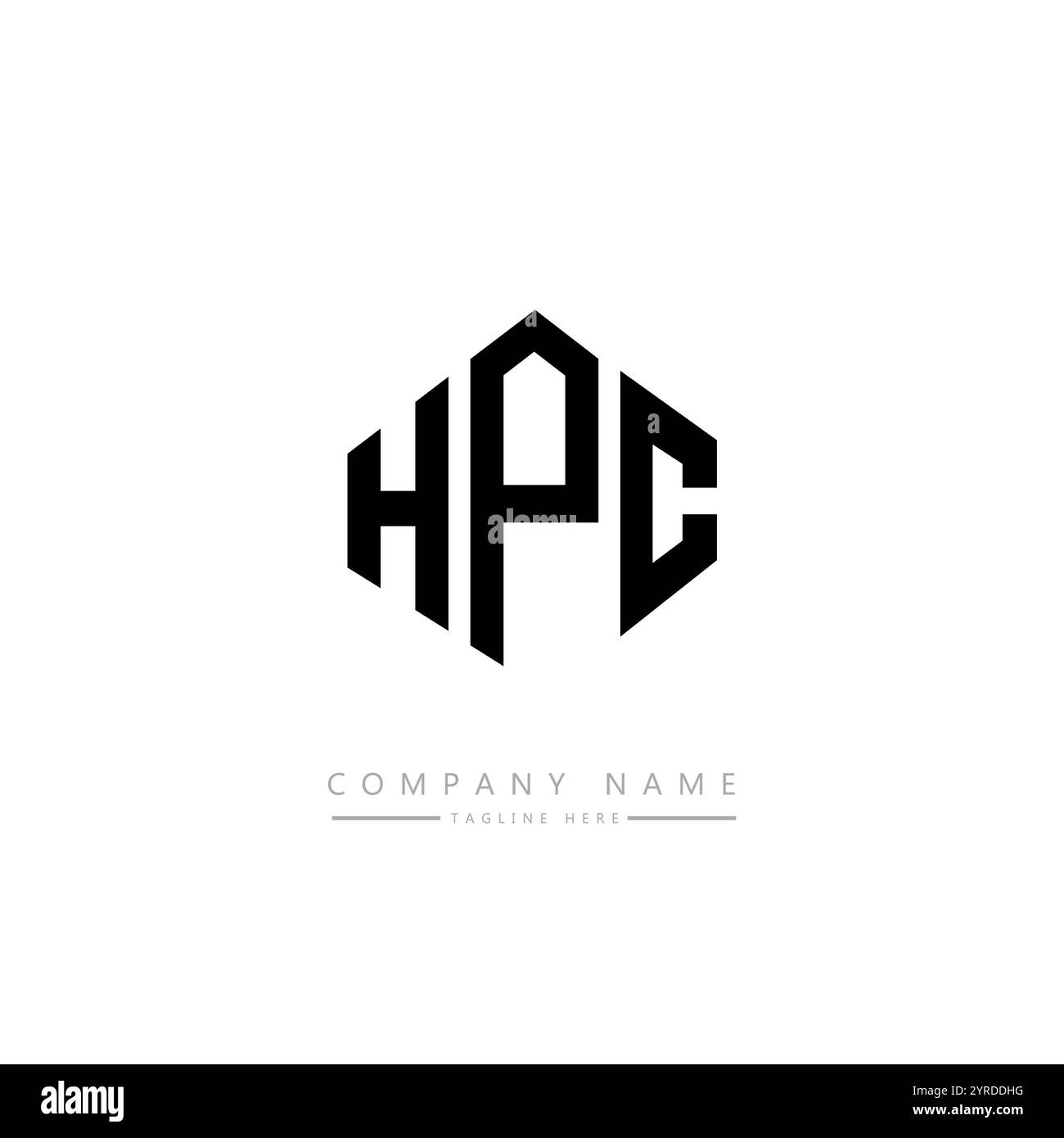 HPC letter logo design with polygon shape. HPC polygon and cube shape ...