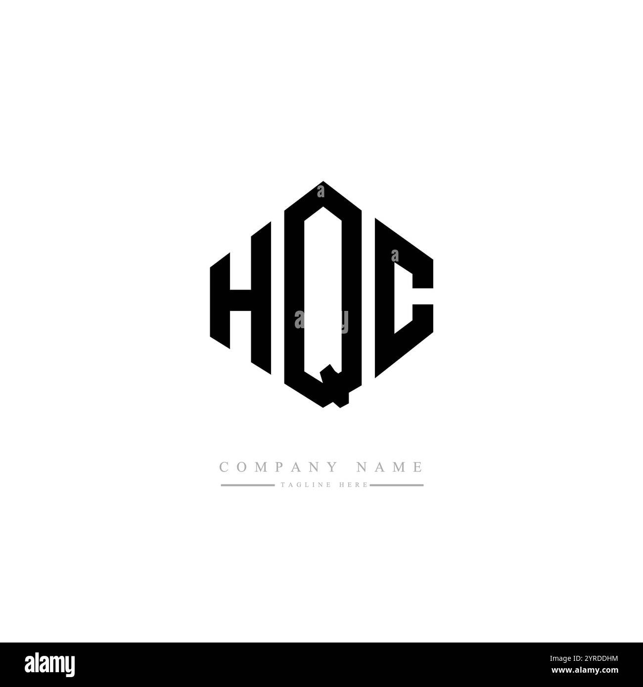 HQC letter logo design with polygon shape. HQC polygon and cube shape ...