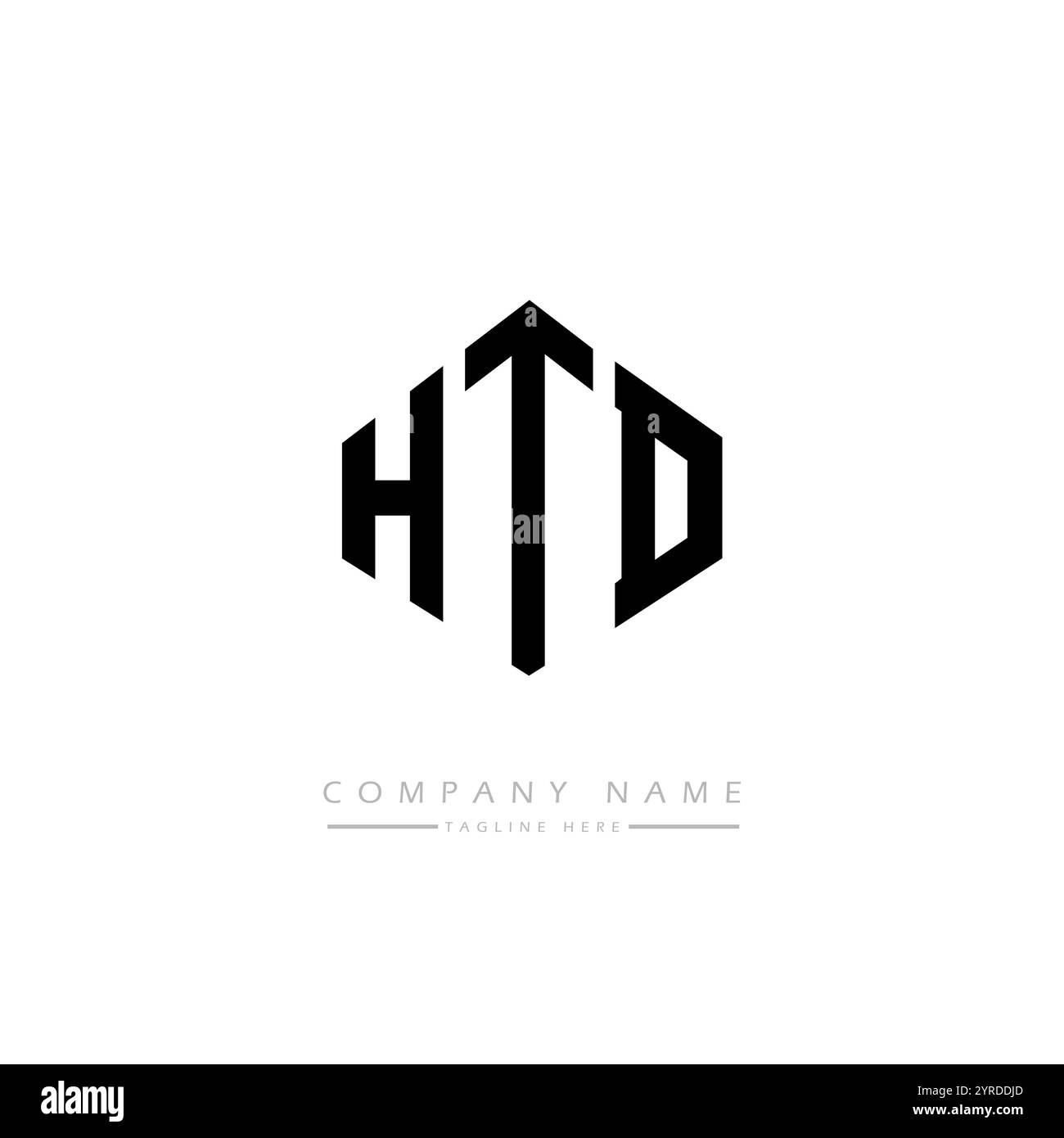 HTD letter logo design with polygon shape. HTD polygon and cube shape ...