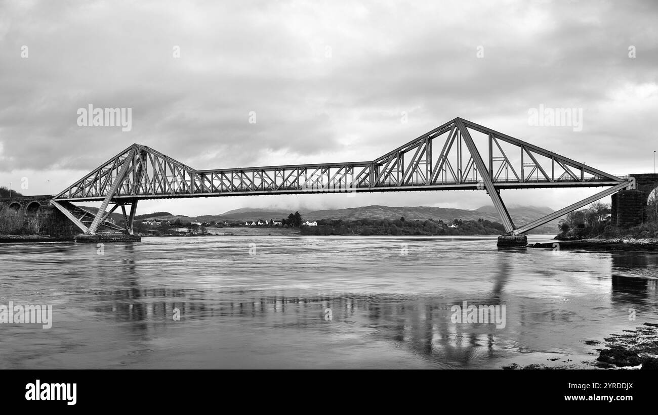 Connel Bridge near Oban is a cantilever bridge that spans Loch Etive at ...