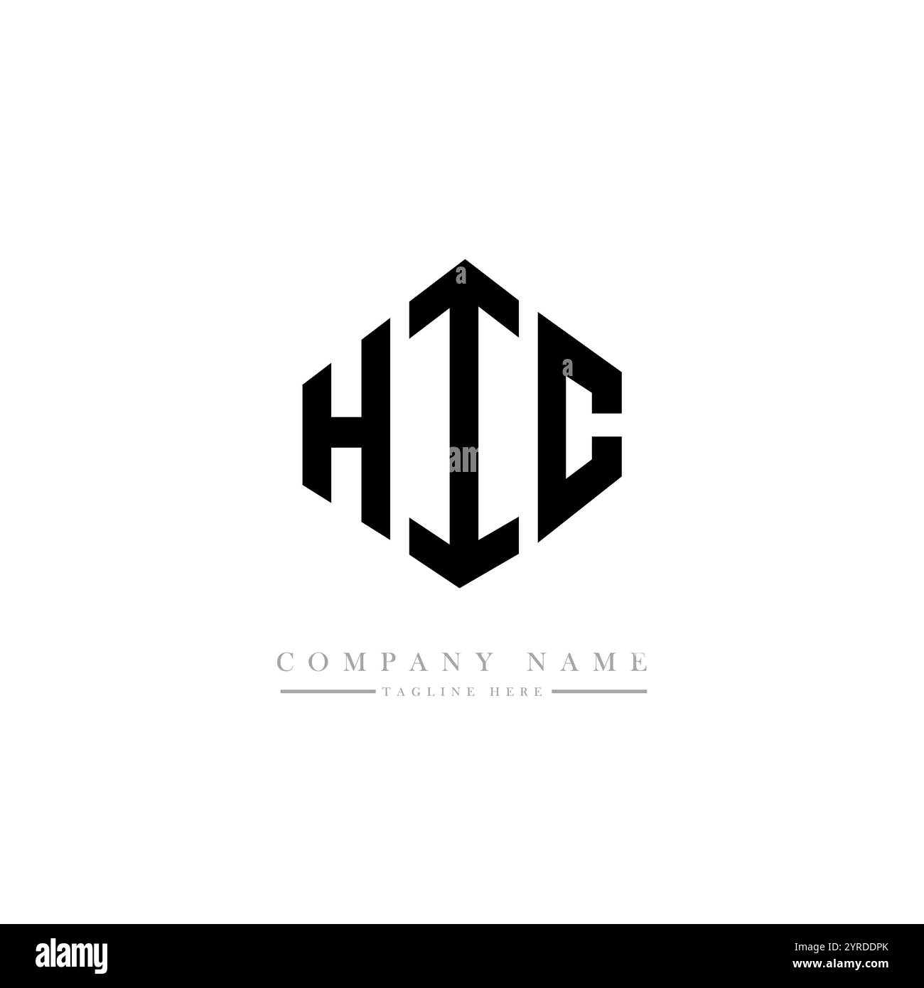HIC letter logo design with polygon shape. HIC polygon and cube shape ...