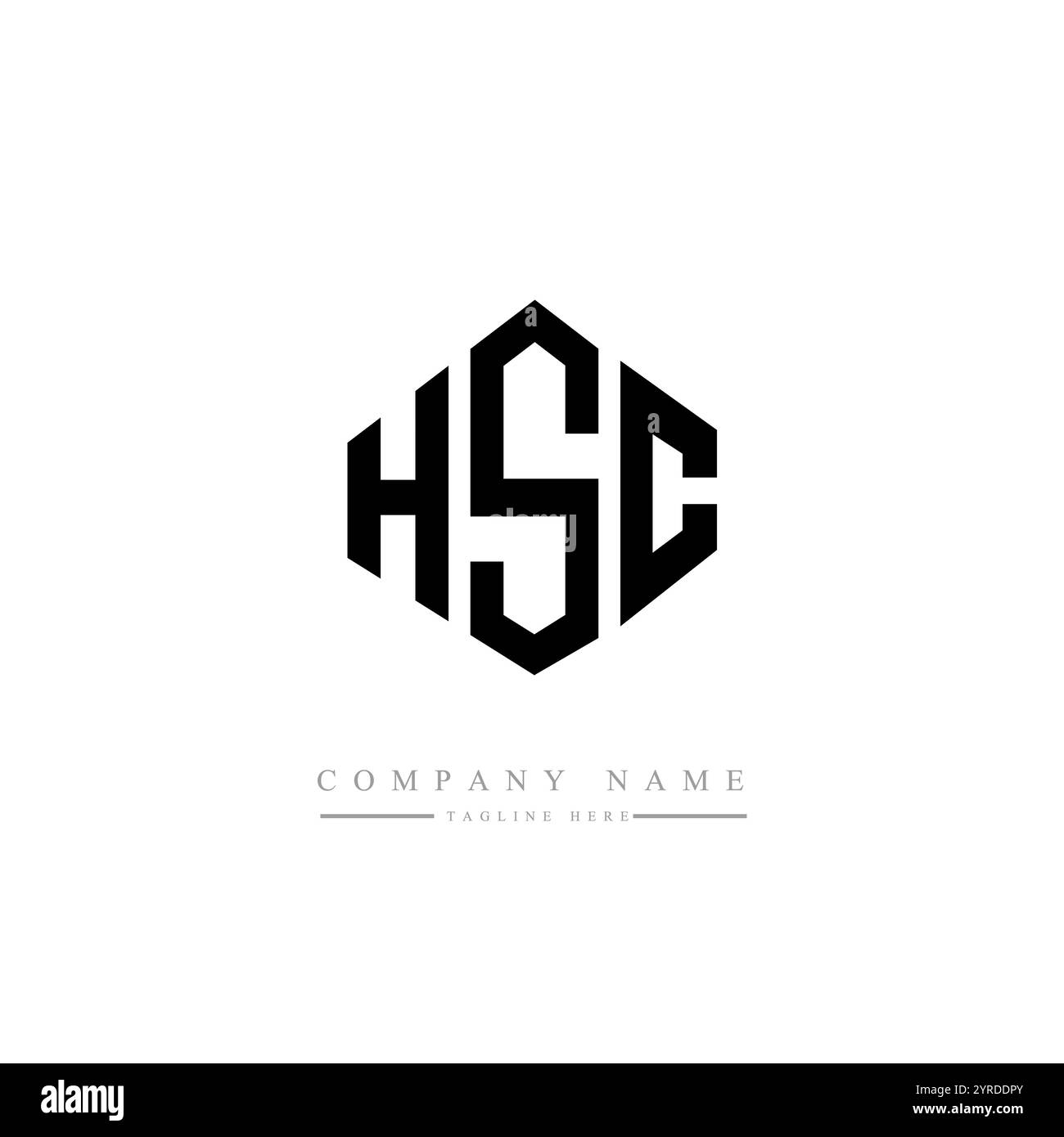 HSC letter logo design with polygon shape. HSC polygon and cube shape ...
