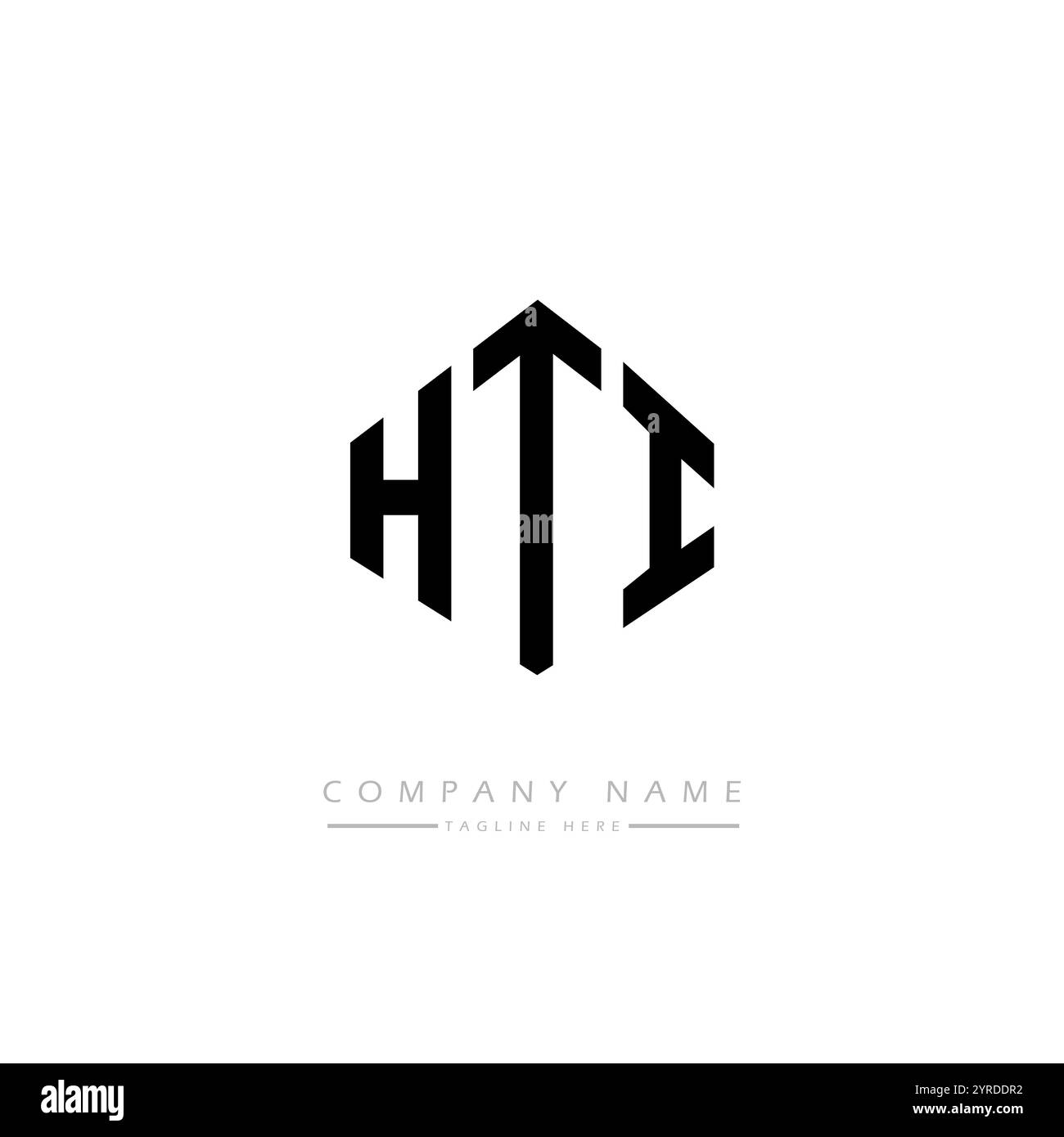 HTI letter logo design with polygon shape. HTI polygon and cube shape ...