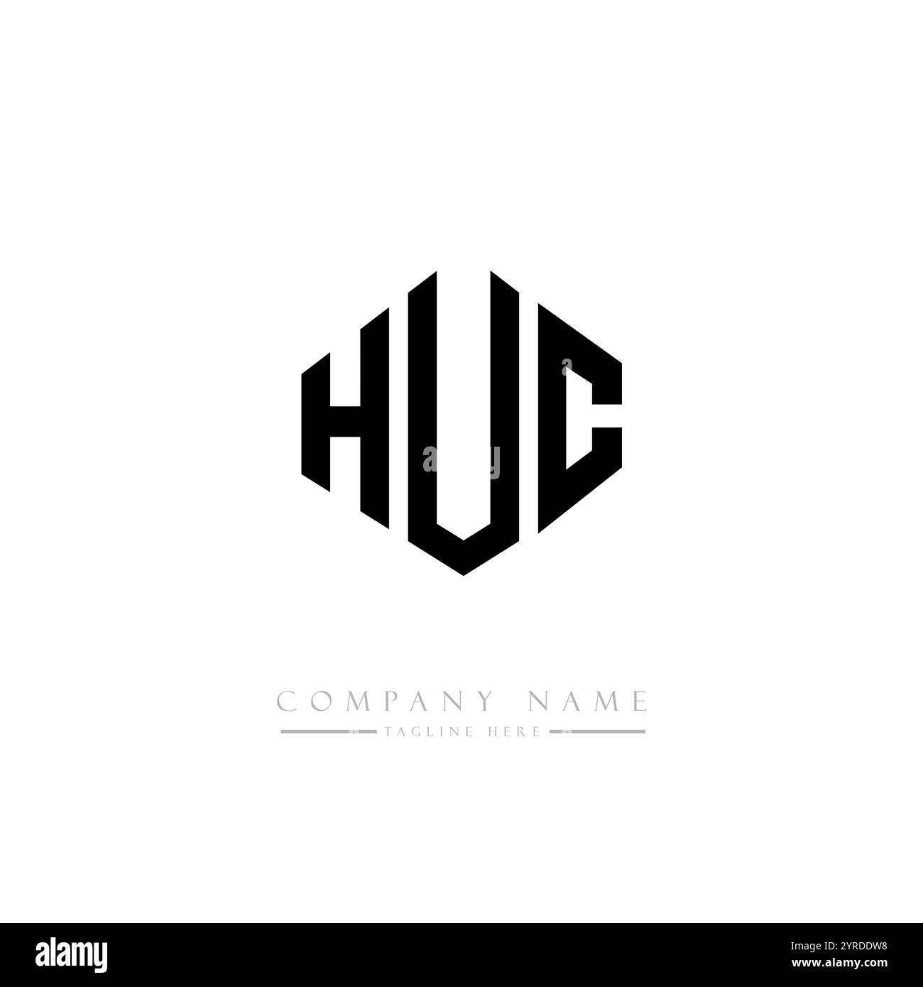 HUC letter logo design with polygon shape. HUC polygon and cube shape ...