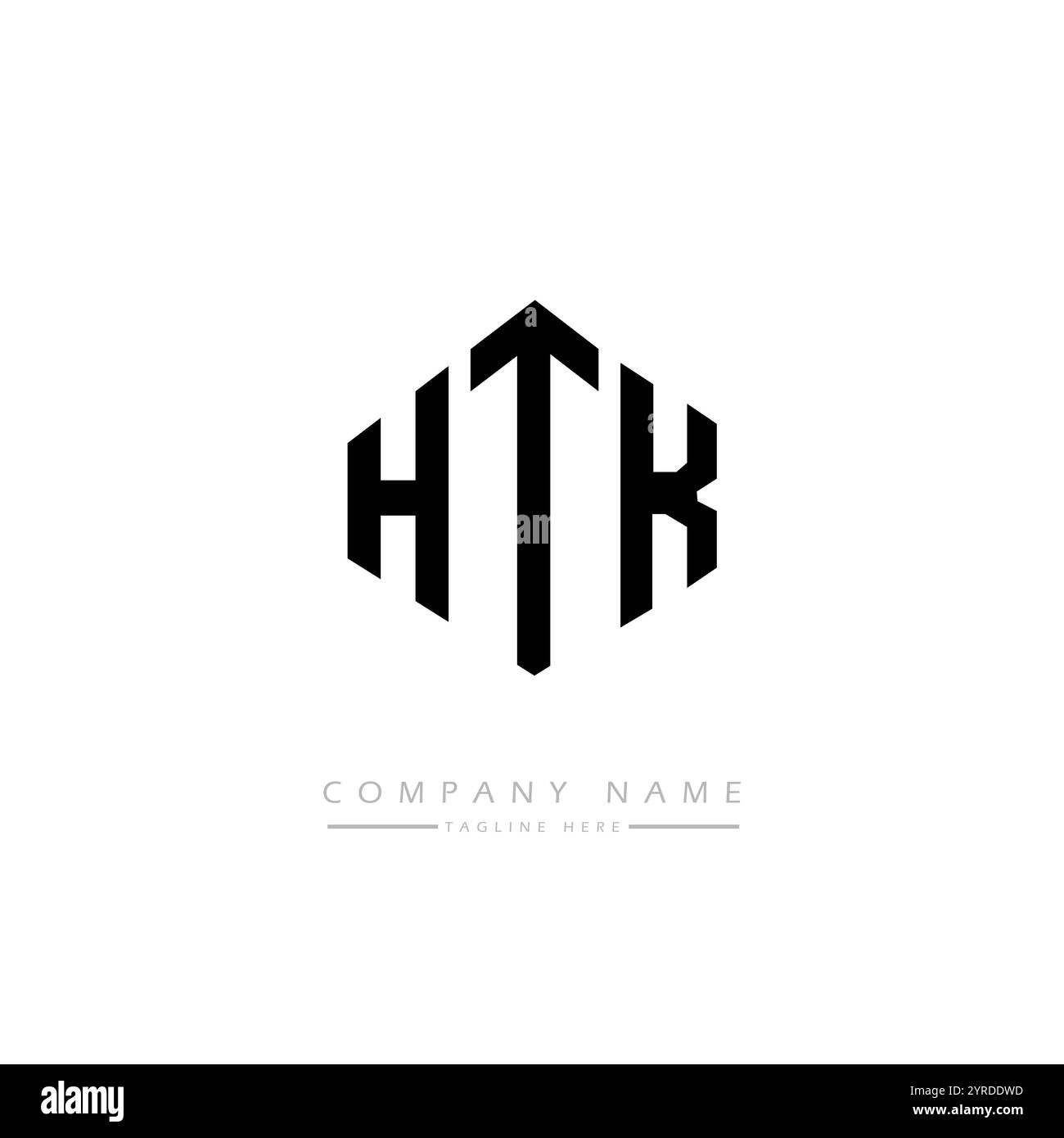 HTK letter logo design with polygon shape. HTK polygon and cube shape ...