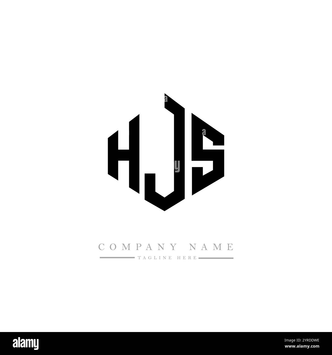 HJS letter logo design with polygon shape. HJS polygon and cube shape ...