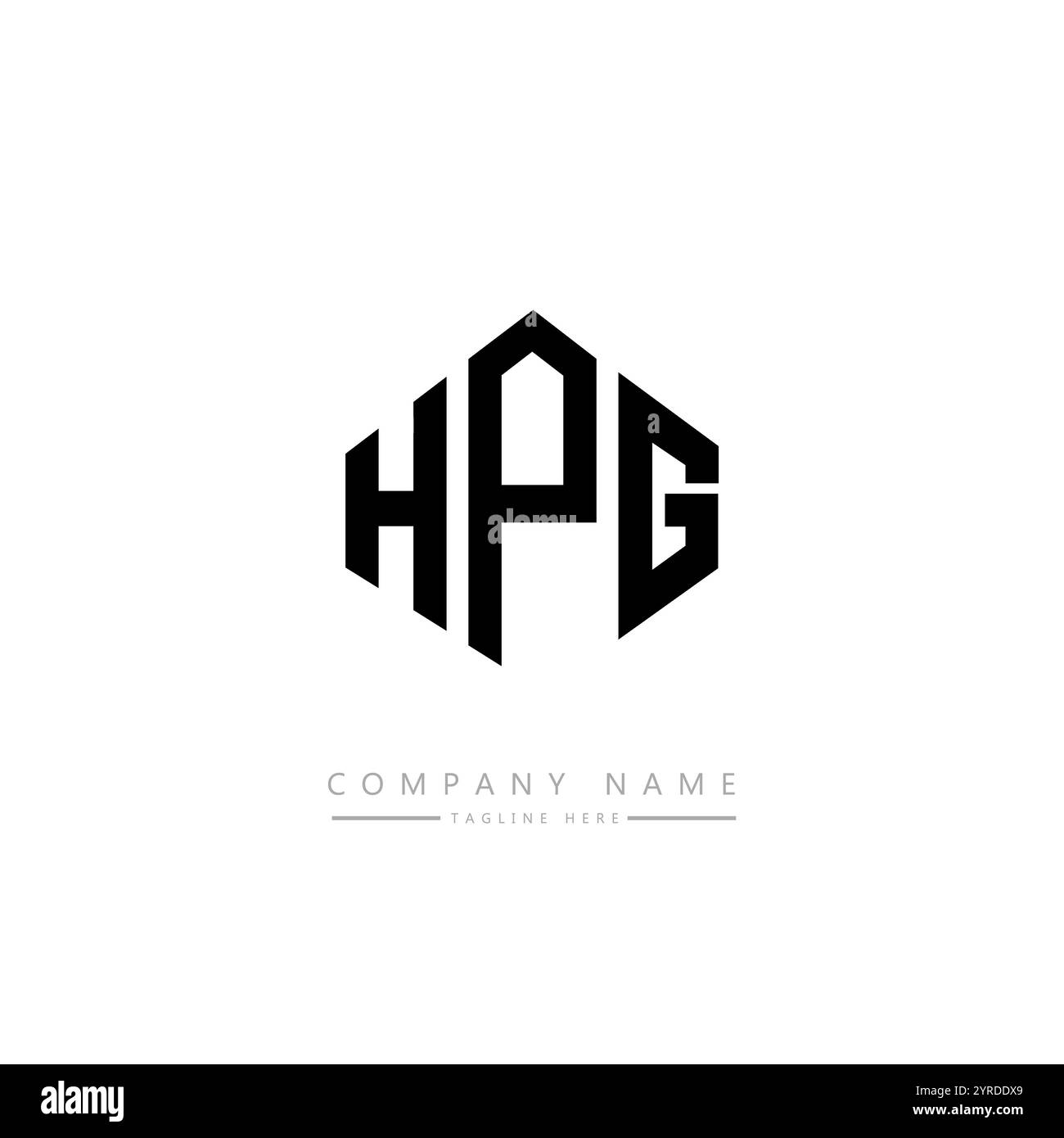 HPG letter logo design with polygon shape. HPG polygon and cube shape ...