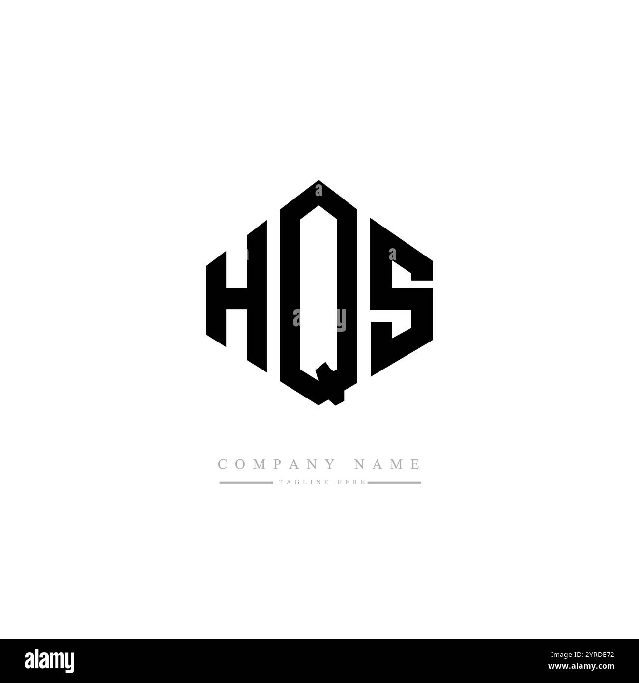 HQS letter logo design with polygon shape. HQS polygon and cube shape ...