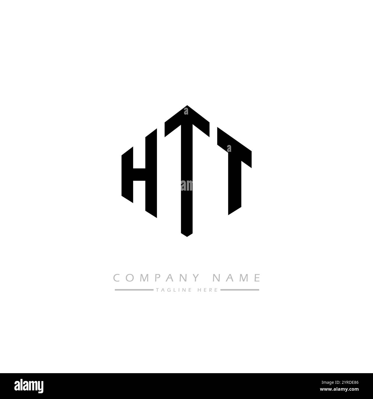 HTT letter logo design with polygon shape. HTT polygon and cube shape ...
