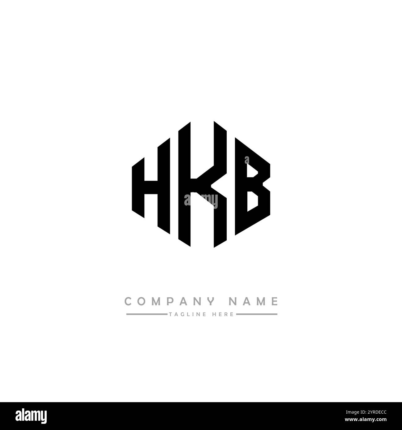 HKB letter logo design with polygon shape. HKB polygon and cube shape ...