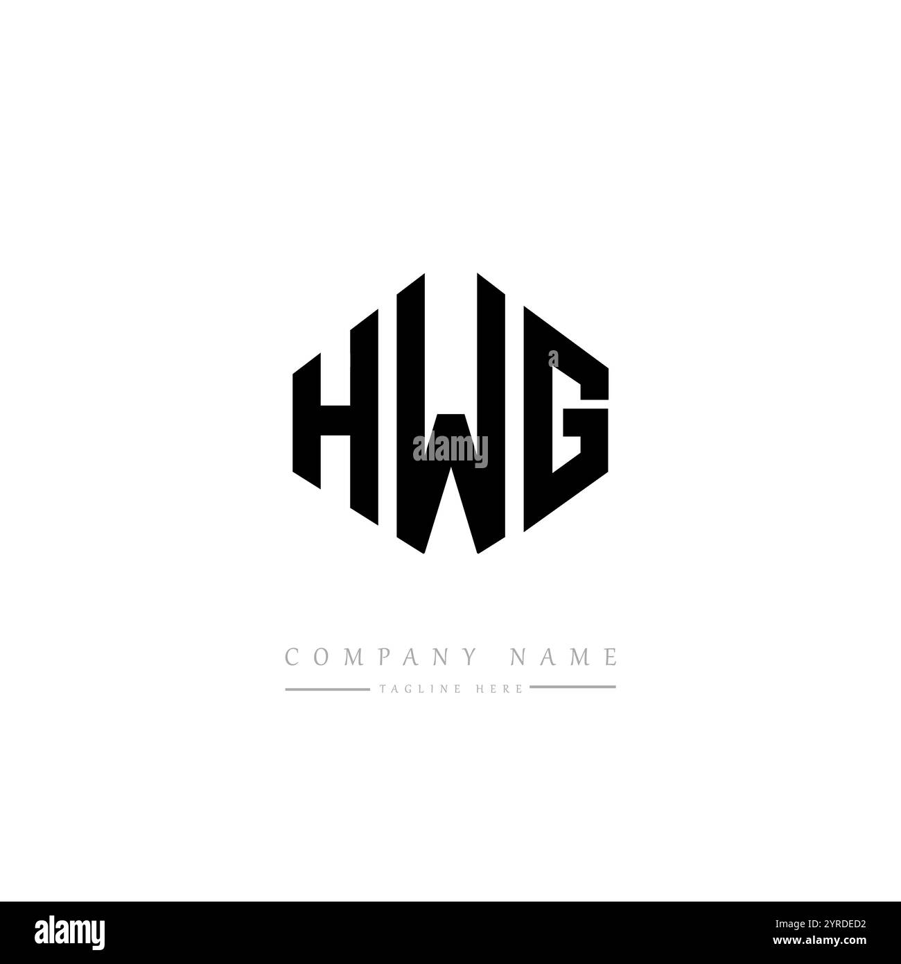 HWG letter logo design with polygon shape. HWG polygon and cube shape ...