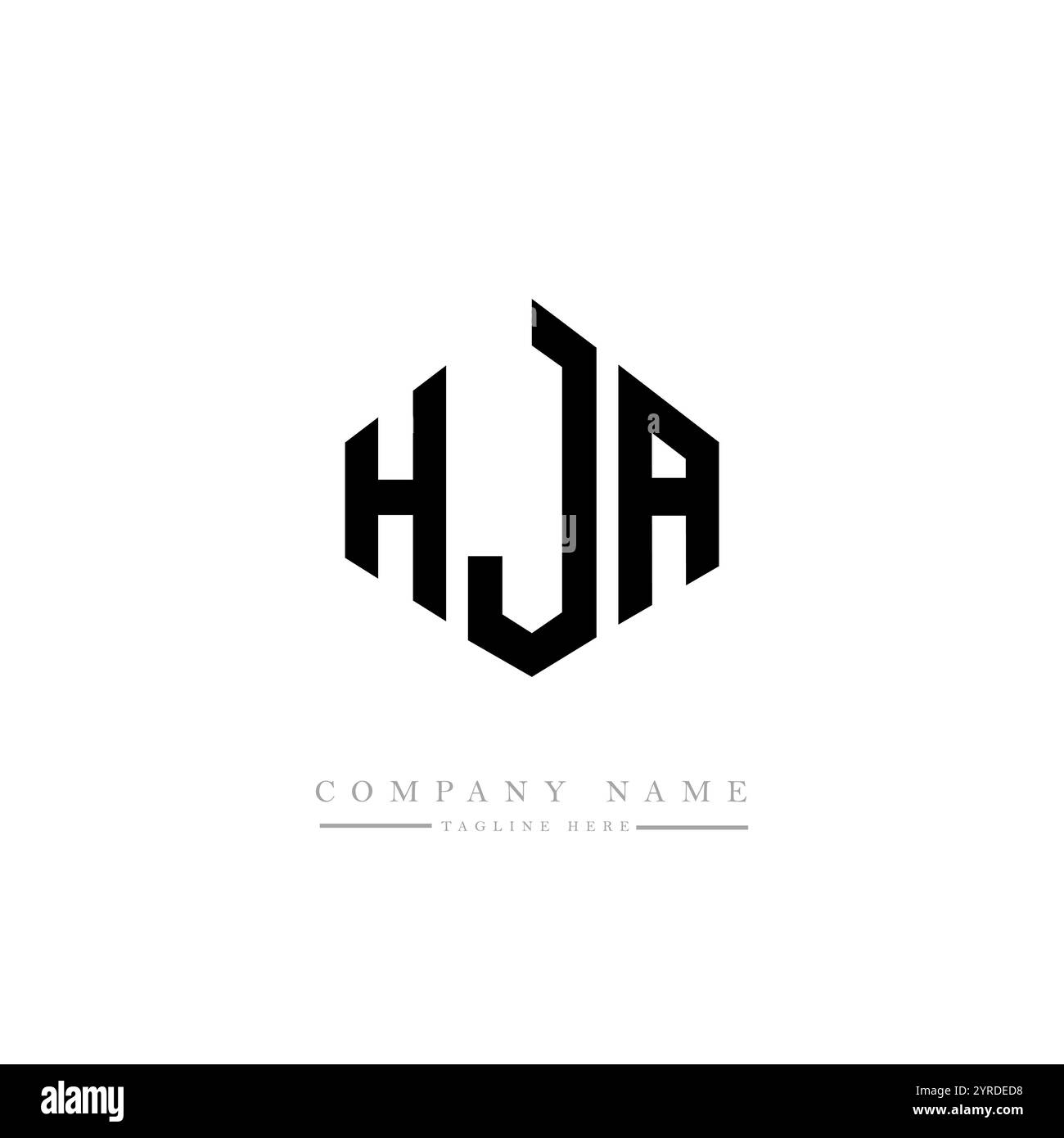 HJA letter logo design with polygon shape. HJA polygon and cube shape ...