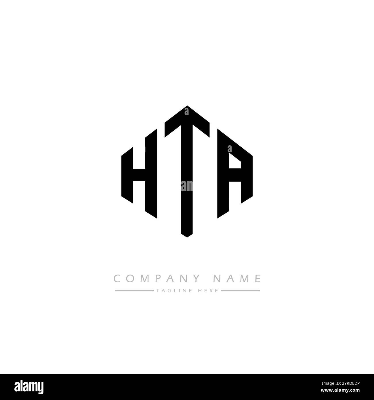 HTA letter logo design with polygon shape. HTA polygon and cube shape ...