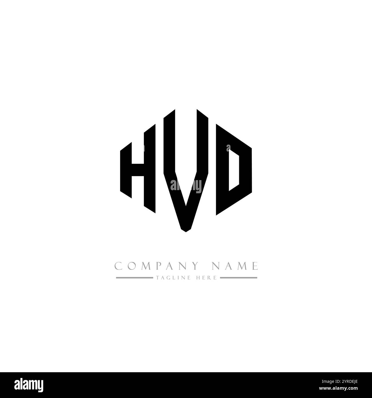 HVO letter logo design with polygon shape. HVO polygon and cube shape ...
