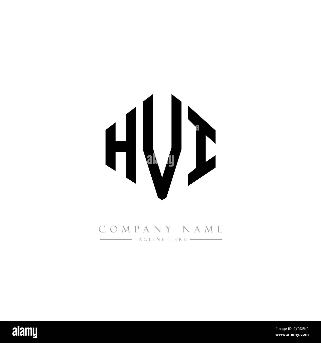 HVI letter logo design with polygon shape. HVI polygon and cube shape ...