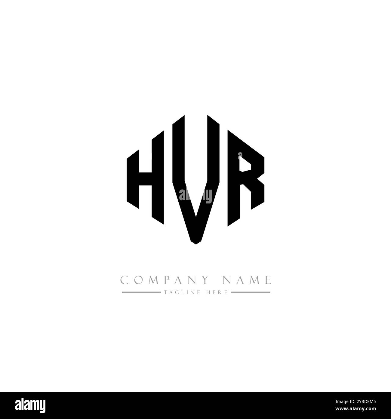 HVR letter logo design with polygon shape. HVR polygon and cube shape ...