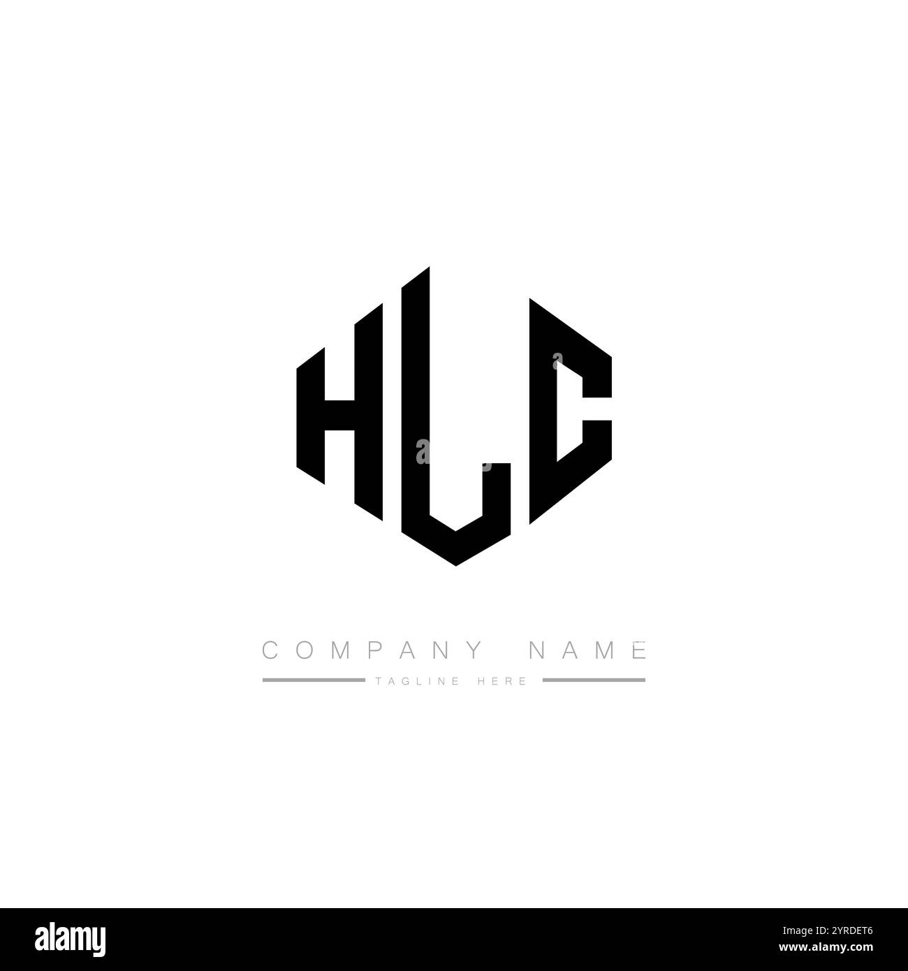 HLC letter logo design with polygon shape. HLC polygon and cube shape ...