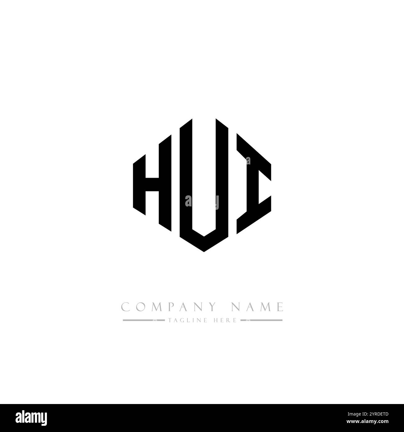 HUI letter logo design with polygon shape. HUI polygon and cube shape ...