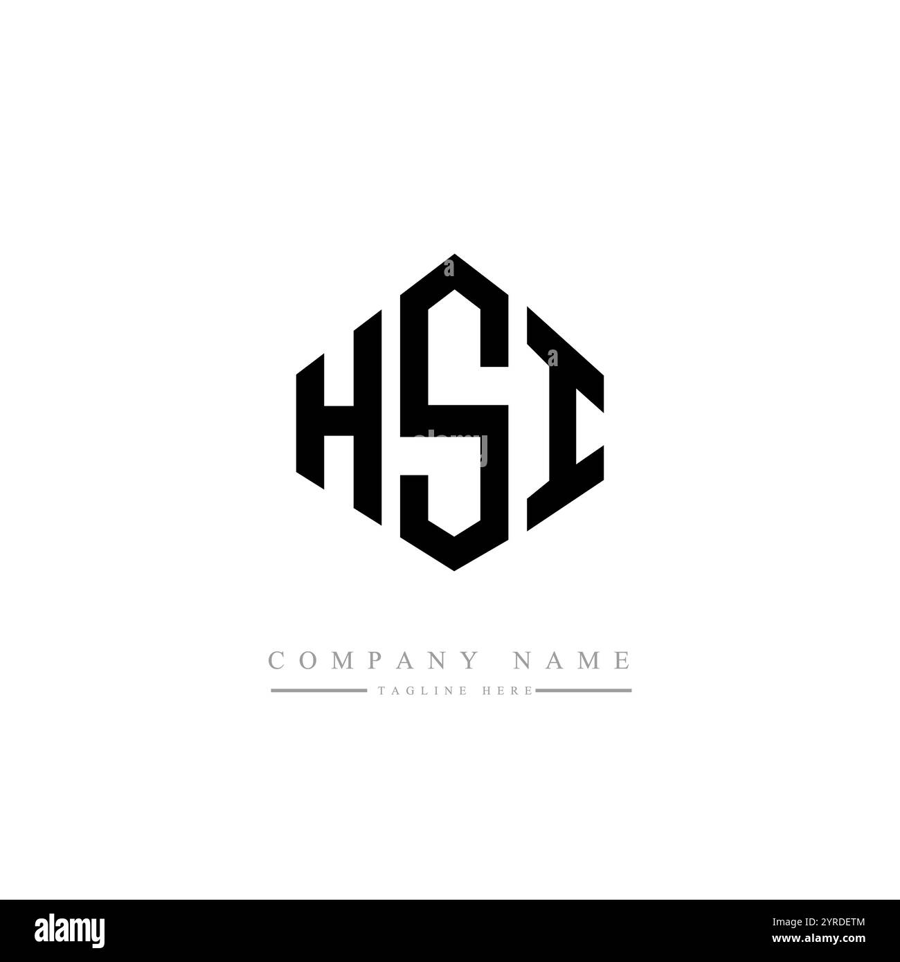 HSI letter logo design with polygon shape. HSI polygon and cube shape ...