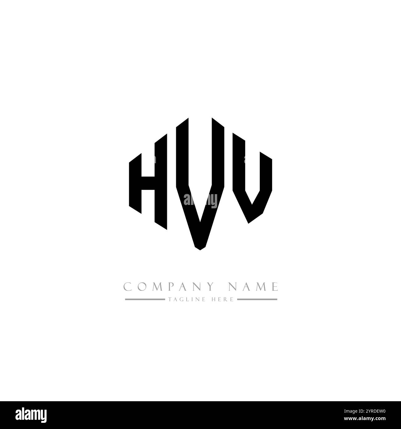 HVV letter logo design with polygon shape. HVV polygon and cube shape ...