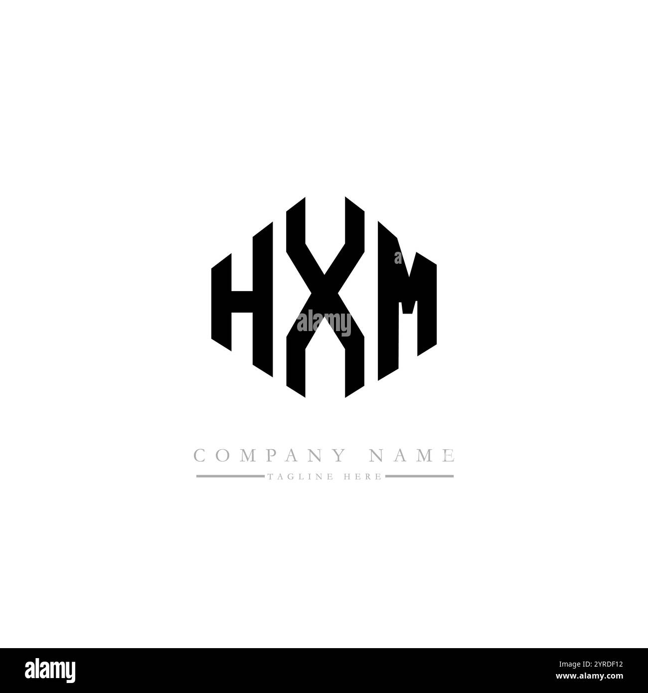 HXM letter logo design with polygon shape. HXM polygon and cube shape ...