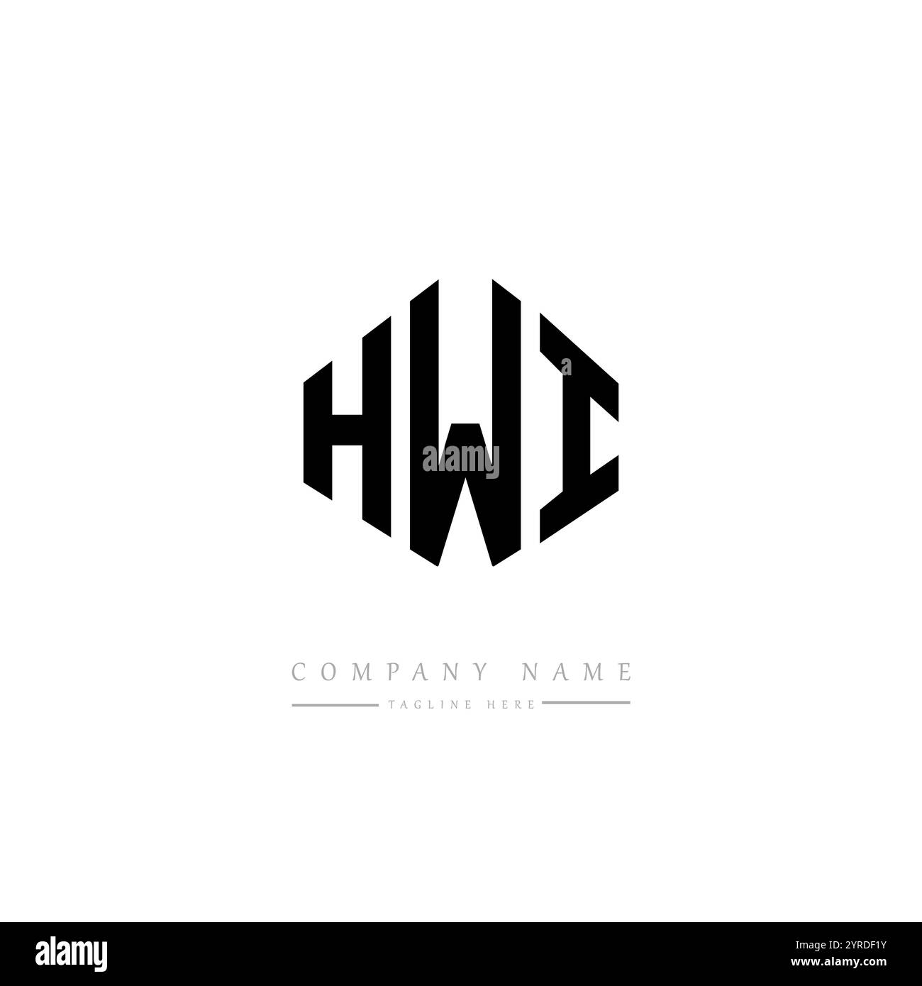 HWI letter logo design with polygon shape. HWI polygon and cube shape ...
