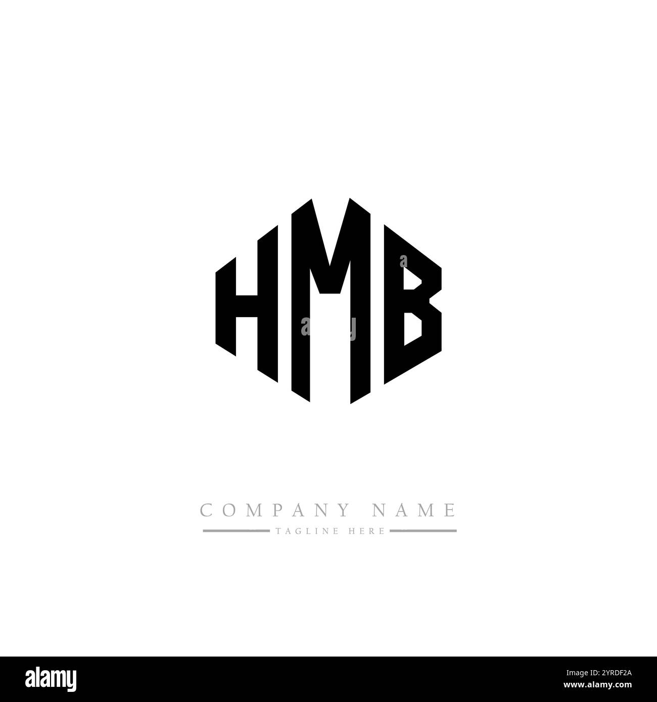 HMB letter logo design with polygon shape. HMB polygon and cube shape ...
