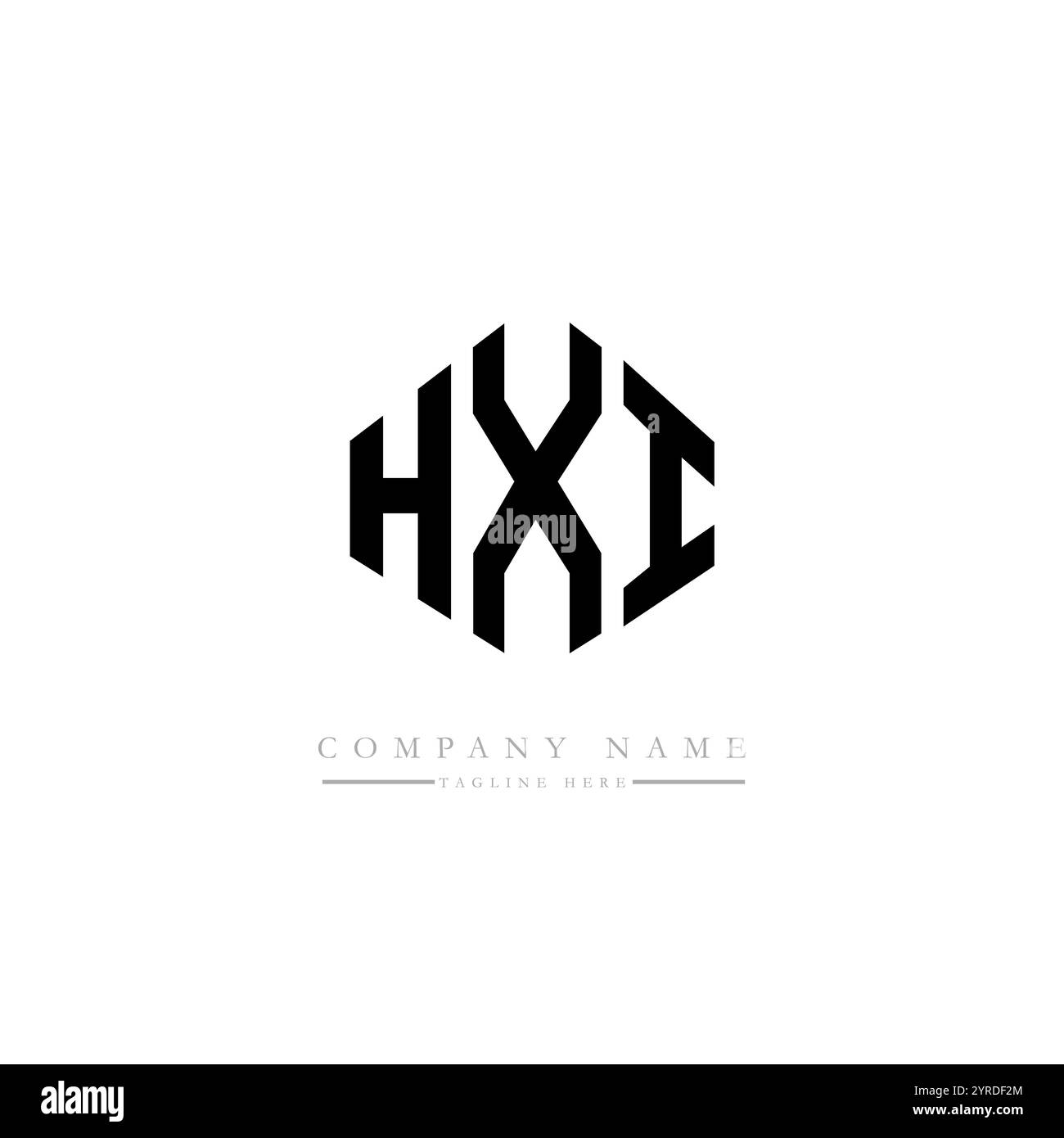 HXI letter logo design with polygon shape. HXI polygon and cube shape ...
