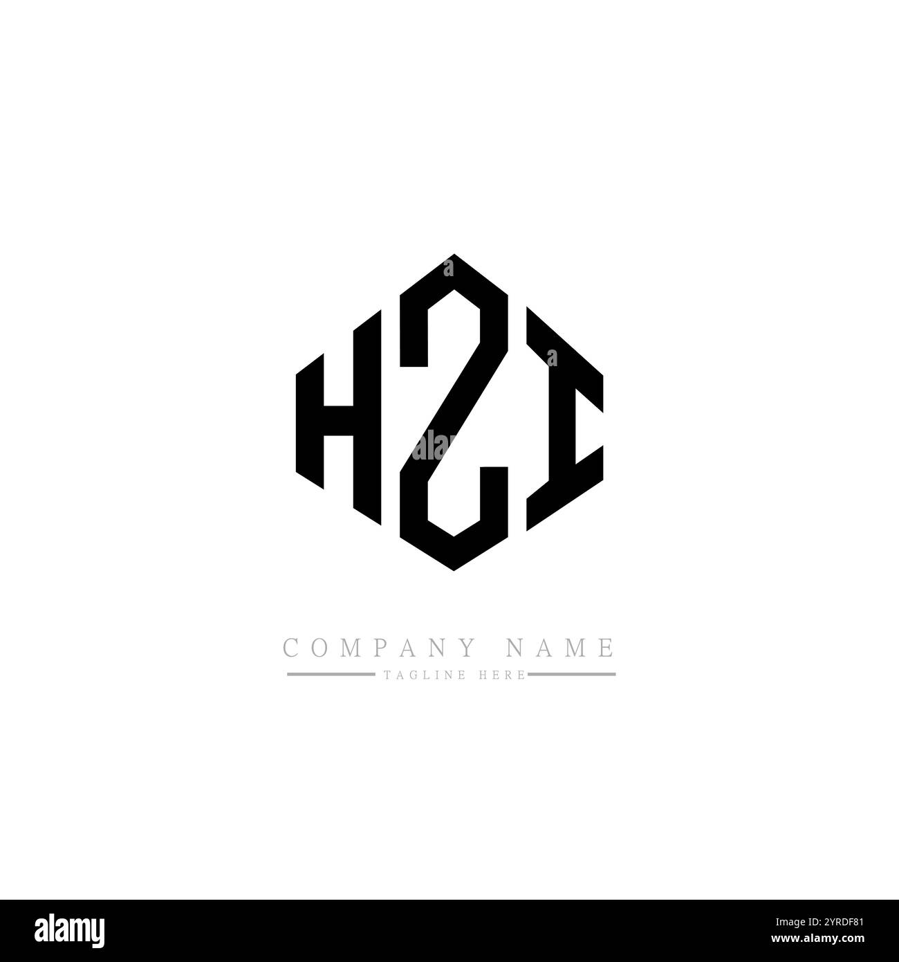 HZI letter logo design with polygon shape. HZI polygon and cube shape ...