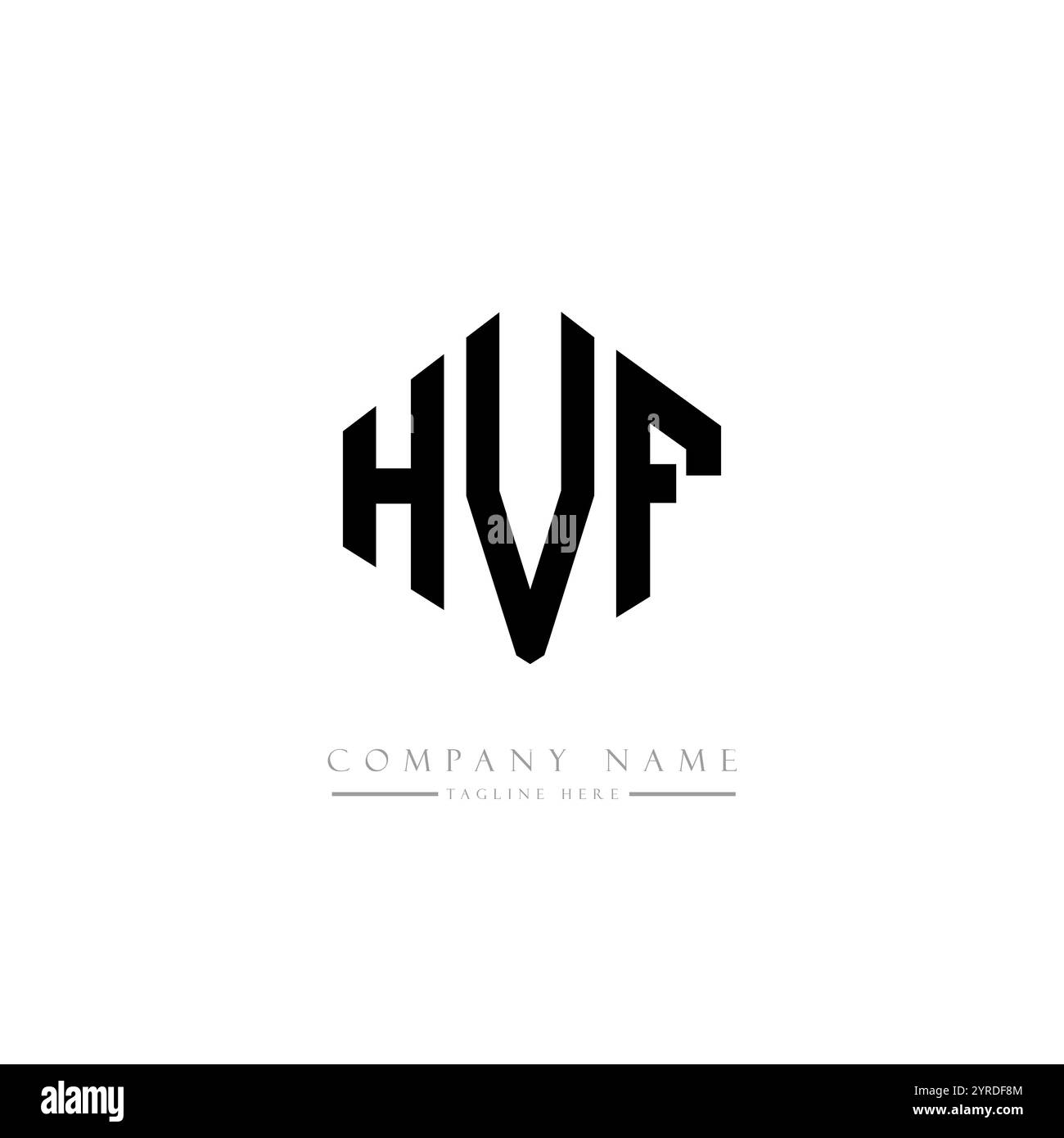 HVF letter logo design with polygon shape. HVF polygon and cube shape ...