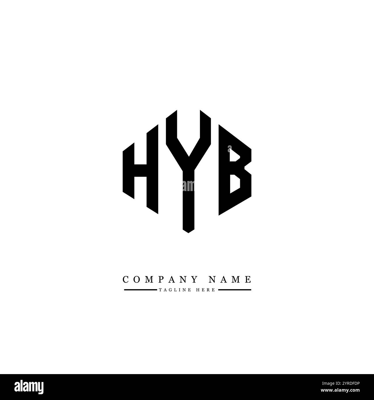 HYB letter logo design with polygon shape. HYB polygon and cube shape ...