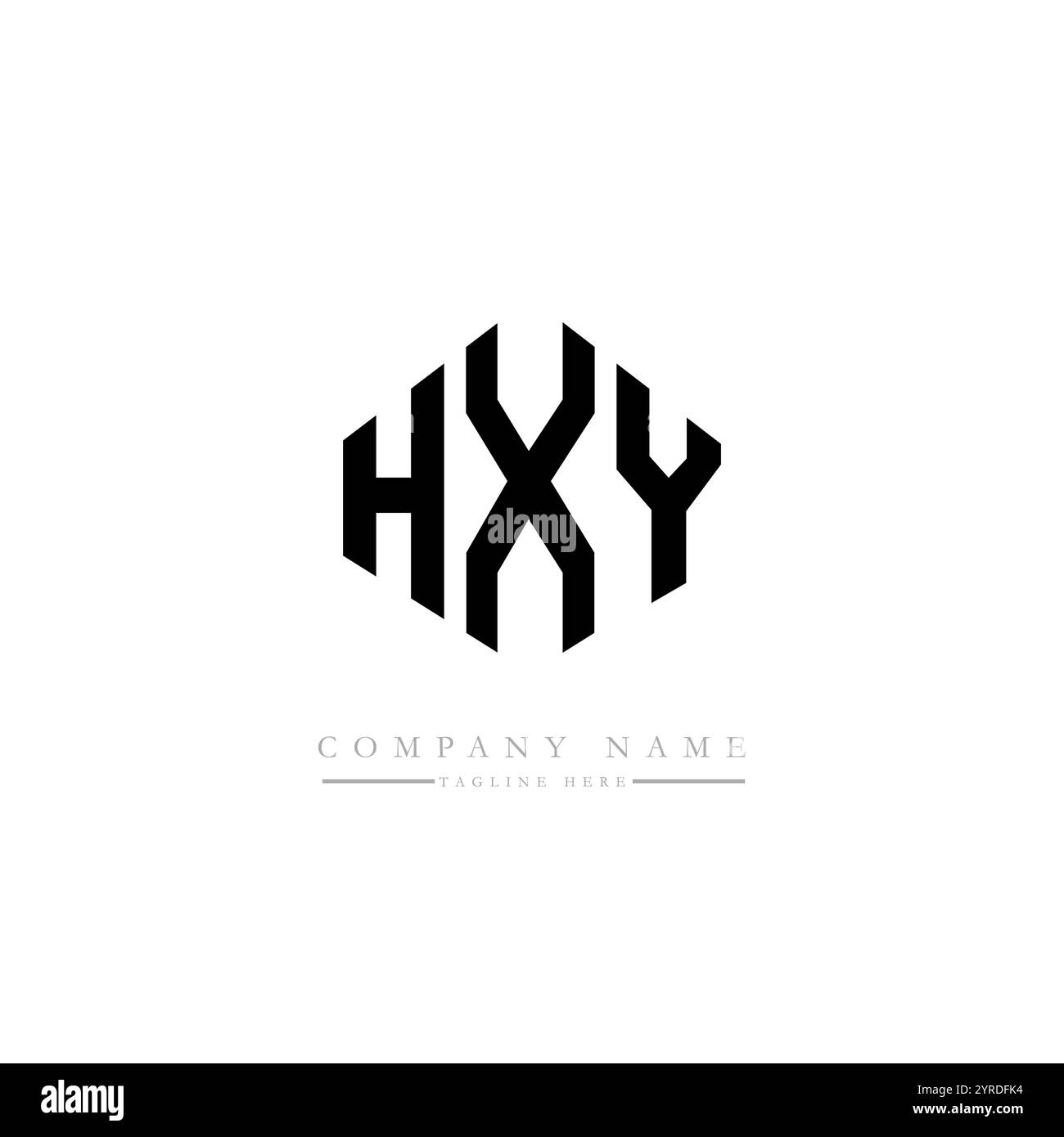 HXY letter logo design with polygon shape. HXY polygon and cube shape ...