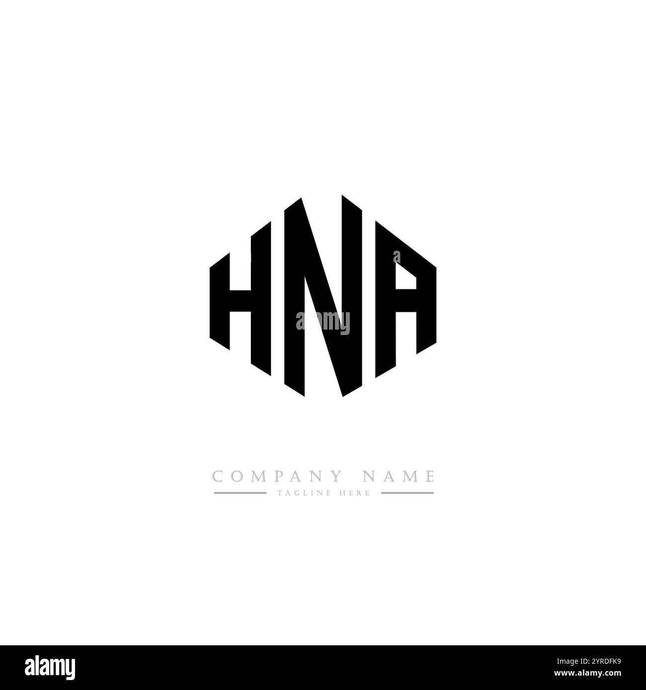 HNA letter logo design with polygon shape. HNA polygon and cube shape ...